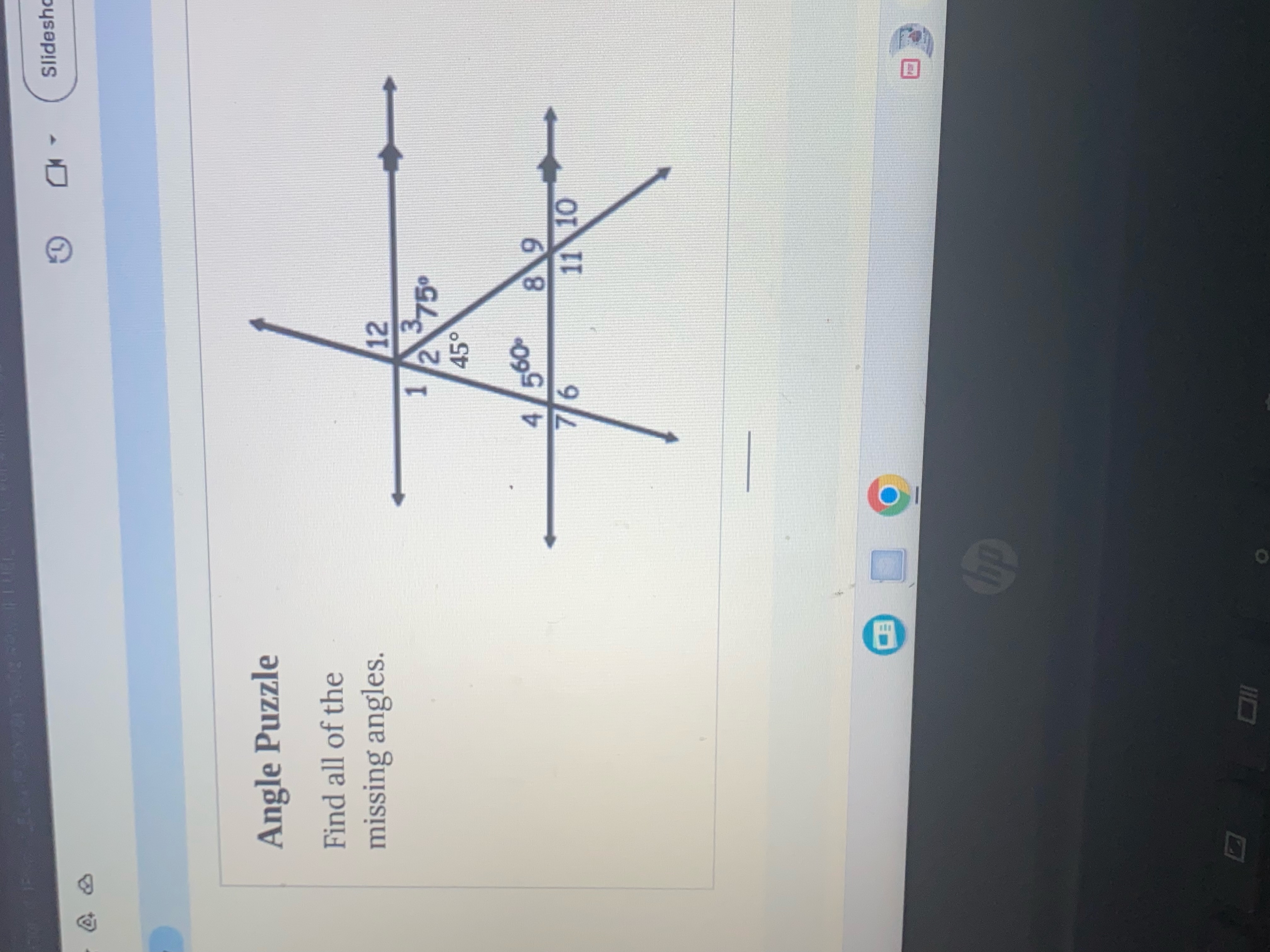 Solved Angle PuzzleFind all of the missing angles. | Chegg.com