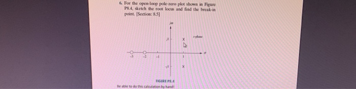 Solved 6 For The Open Loop Pole Zero Plot Shown In Figur 6163