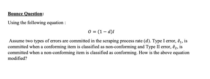 Solved Bounce Question: Using the following equation : 0 = | Chegg.com