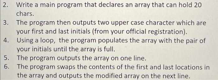 Solved 2. Write a main program that declares an array that | Chegg.com