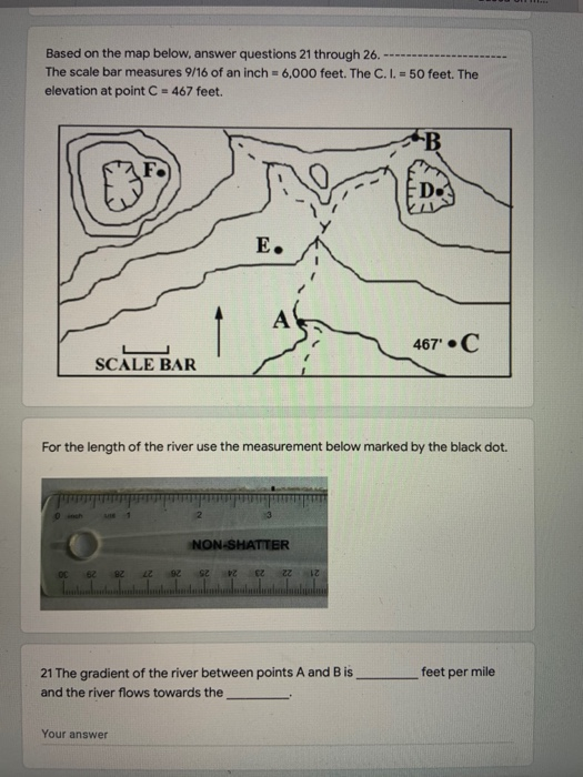 Solved 1. the gradient of the river between points A and B | Chegg.com