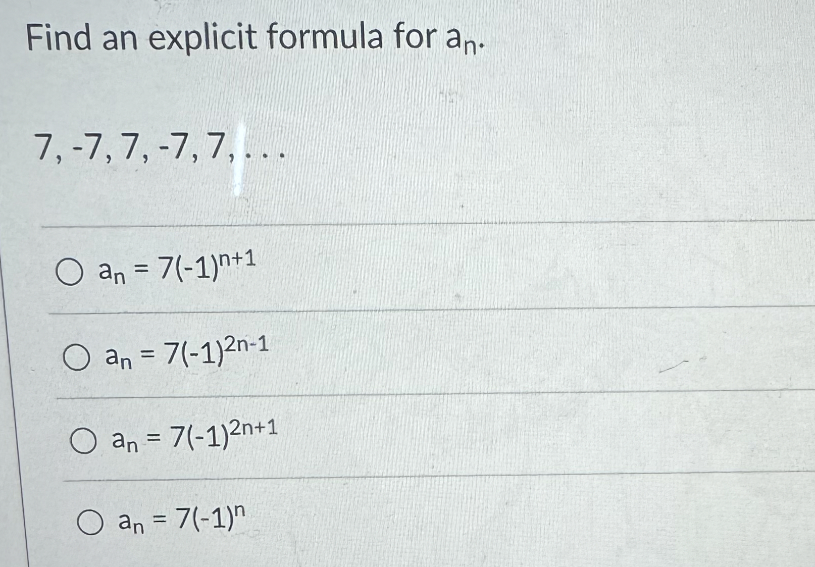 Solved Show work calc 2 ﻿ Find an explicit formula for | Chegg.com