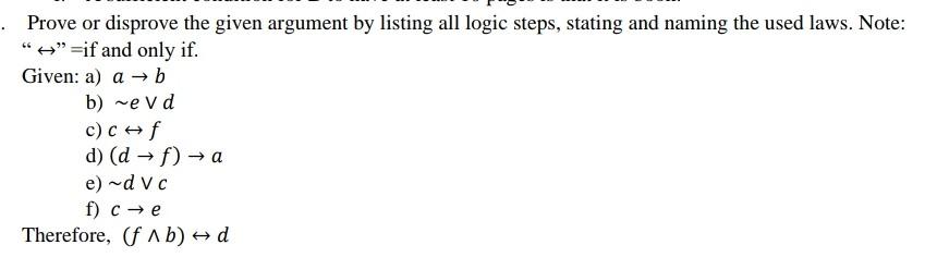 Solved Prove or disprove the given argument by listing all | Chegg.com