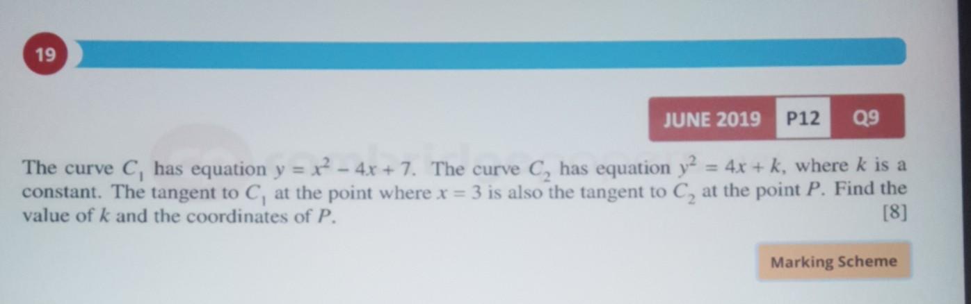 Solved The curve C1 has equation y=x2−4x+7. The curve C2 has | Chegg.com