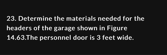 Solved 23. Determine the materials needed for the headers of | Chegg.com