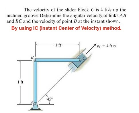 Solved The velocity of the slider block C is 4 ft/s up the | Chegg.com