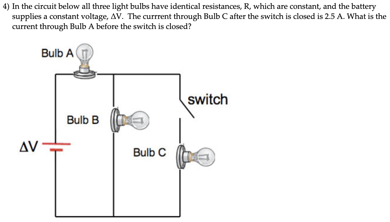 Solved In the circuit below all three light bulbs have | Chegg.com