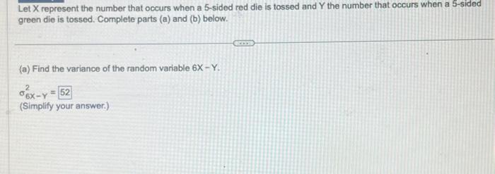 Solved Let X represent the number that occurs when a 5 | Chegg.com
