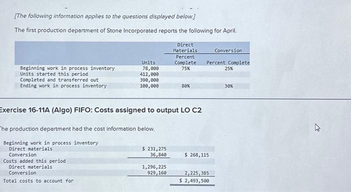 Solved [The following information applies to the questions | Chegg.com