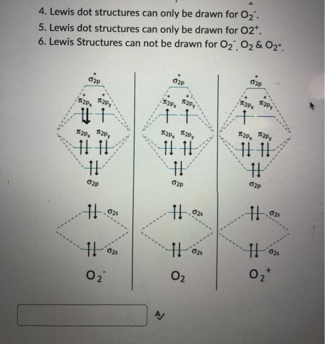 Solved Below is a MO diagram for the species O2, O2 & O2 * | Chegg.com