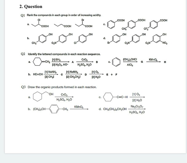 Solved 2. Question Q1 Rank the compounds in each group in | Chegg.com