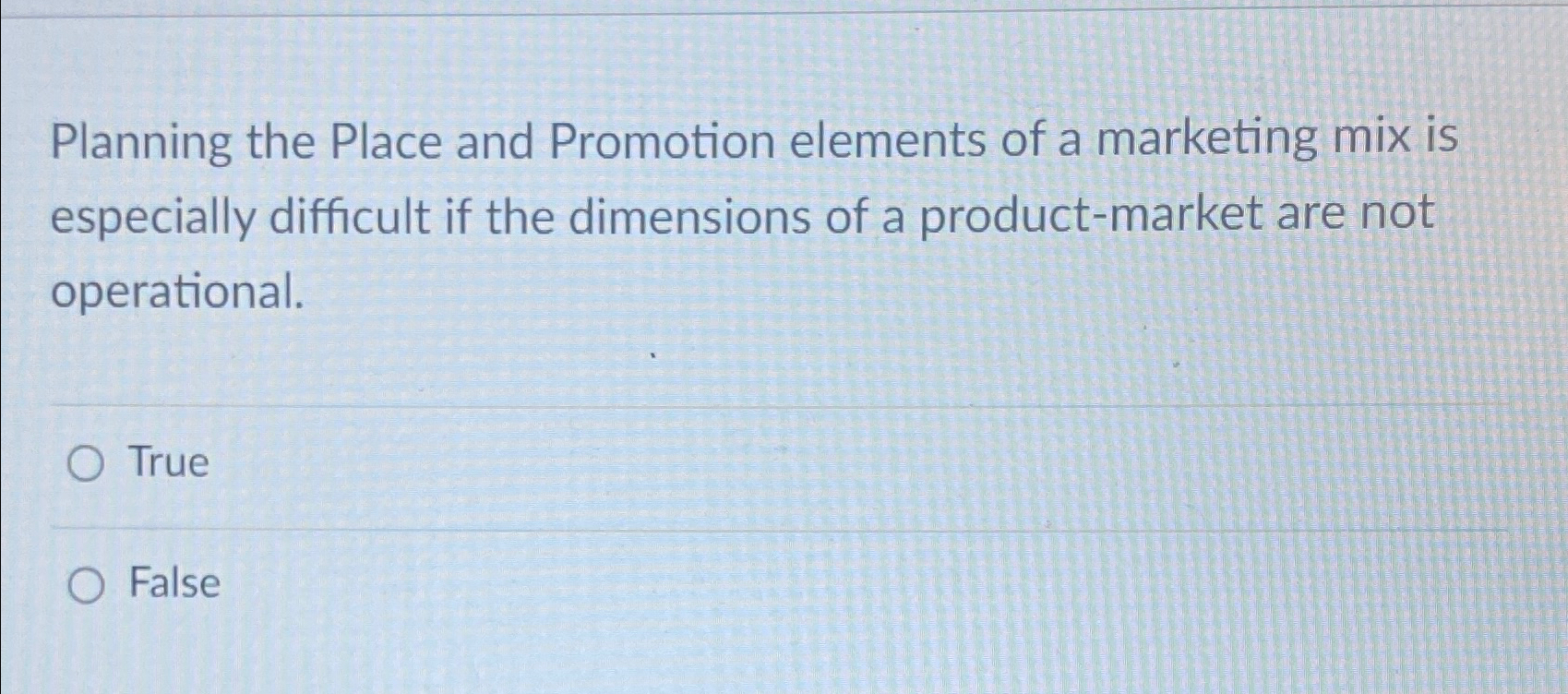 Solved Planning the Place and Promotion elements of a | Chegg.com