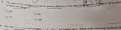 Solved The sum of two integers is 23 ﻿and the positive | Chegg.com