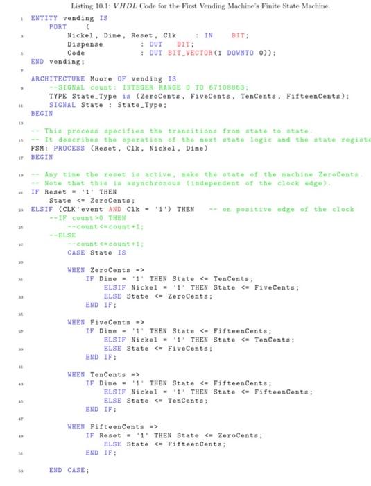 Solved 10.3 Revised Vending Machine Description Suppose that | Chegg.com