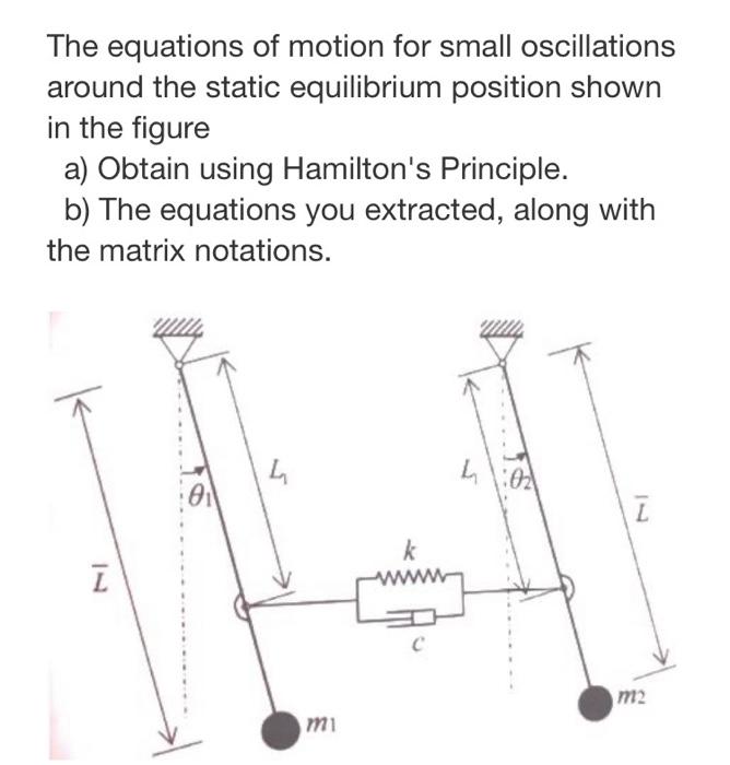 Solved The equations of motion for small oscillations around | Chegg.com