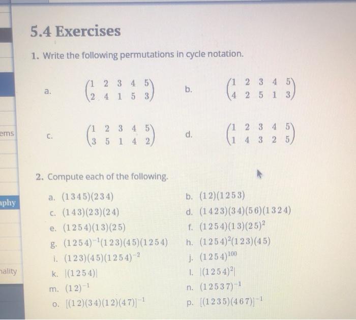 Solved 18. Calculate each of the following expressions. a. | Chegg.com
