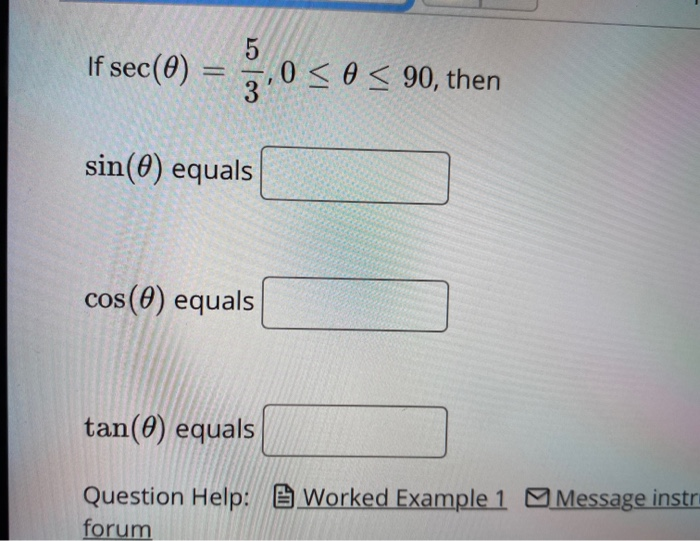 Solved if sec(0) = 5,0 5