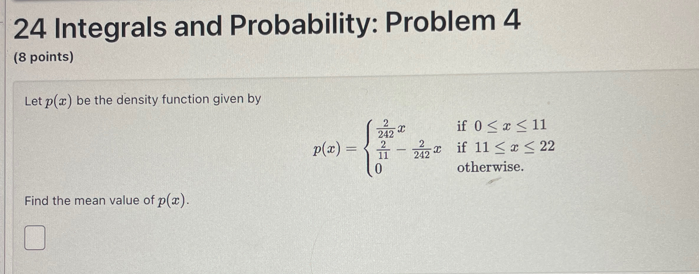 Solved 24 ﻿Integrals and Probability: Problem 4(8 | Chegg.com