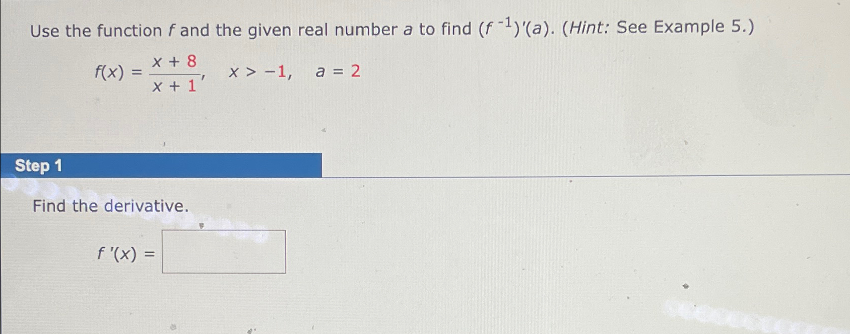 Solved Use the function f ﻿and the given real number a ﻿to | Chegg.com