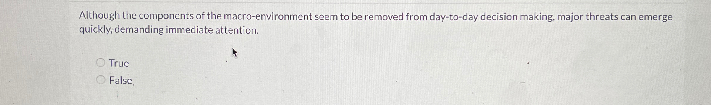 Solved Although the components of the macro-environment seem | Chegg.com