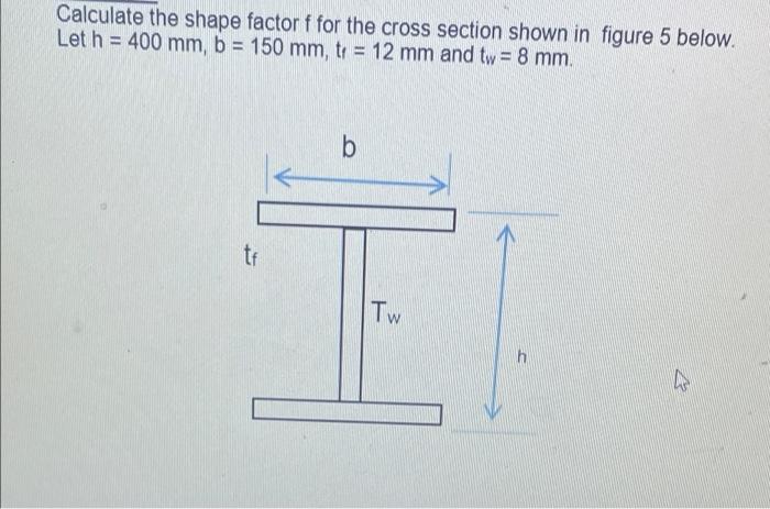 Solved Calculate the shape factor f for the cross section | Chegg.com