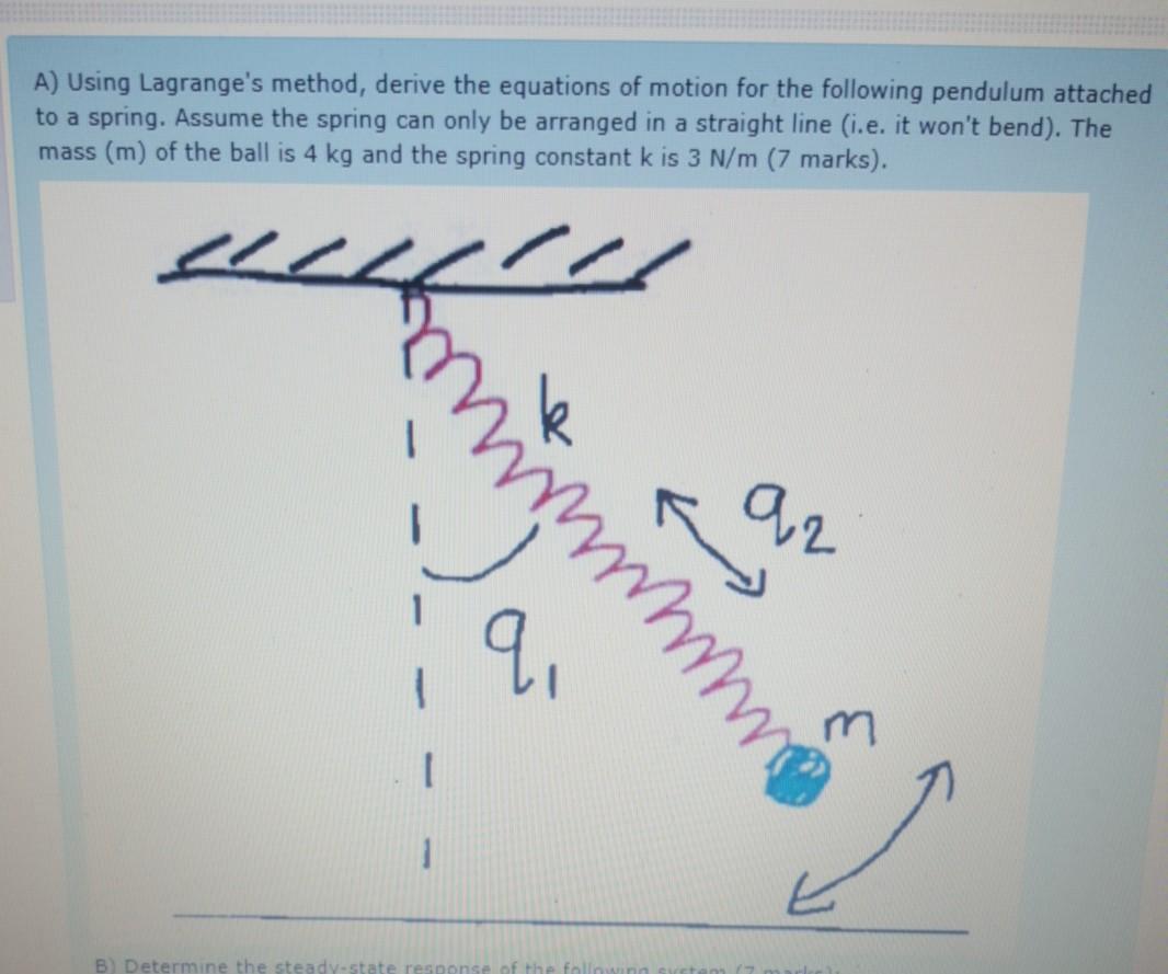 Solved A) Using Lagrange's method, derive the equations of | Chegg.com