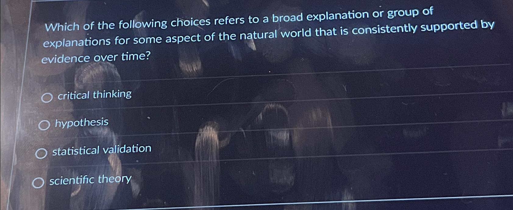 Solved Which of the following choices refers to a broad | Chegg.com