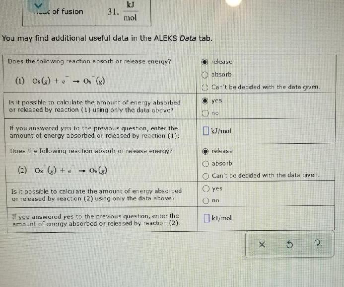 Solved Consider the following data for osmium: atomic mass | Chegg.com