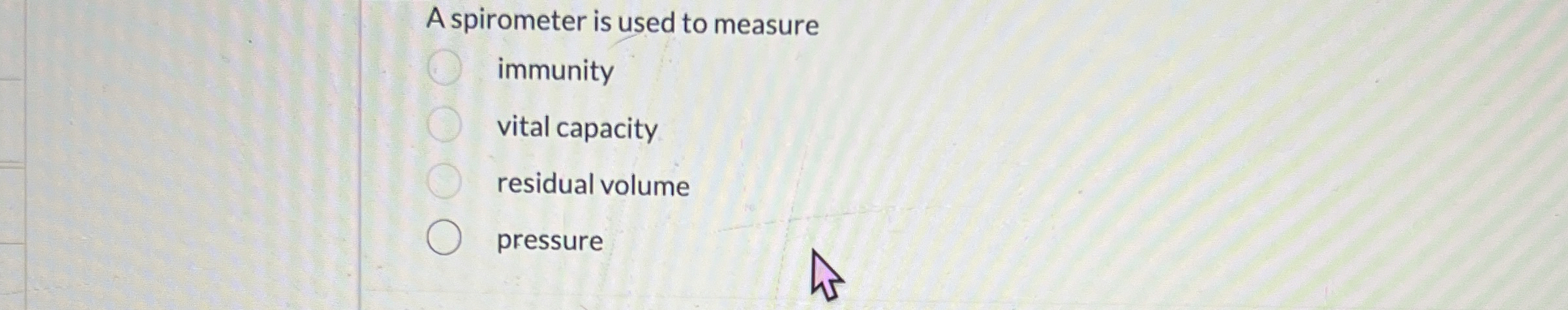 Solved A spirometer is used to measureimmunityvital | Chegg.com