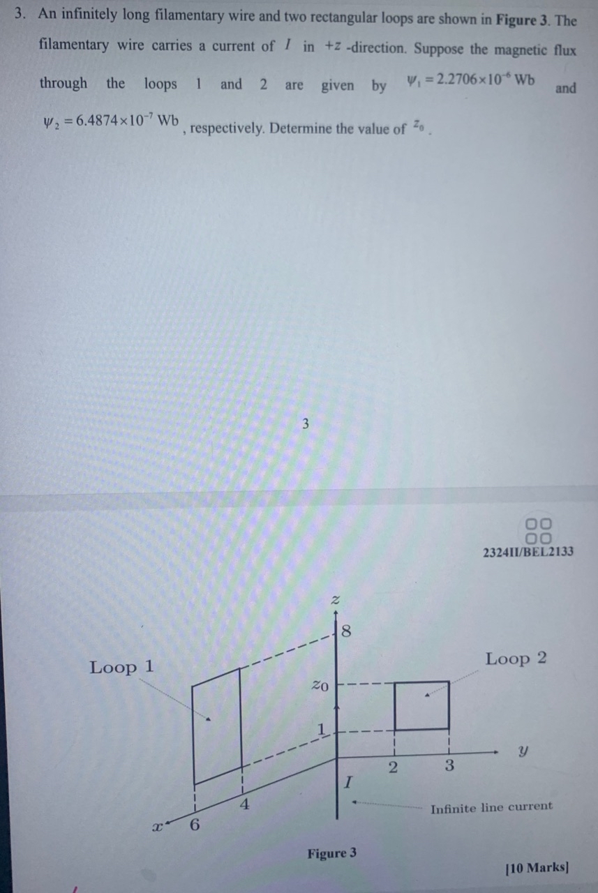 Solved An infinitely long filamentary wire and two | Chegg.com
