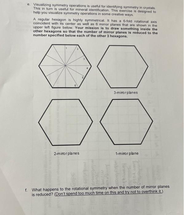 Solved e. Visualizing symmetry operations is useful for | Chegg.com