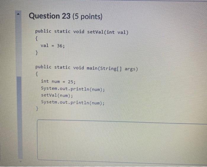 Solved Question 22 (5 points) int[] arr = new int[6]; | Chegg.com