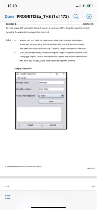 Solved Q.1.1 Create two text fields on the form to allow | Chegg.com