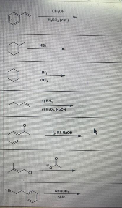 Solved CH2OH H2SO4 (cat) 1) BH3 2) H2O2,NaOH | Chegg.com