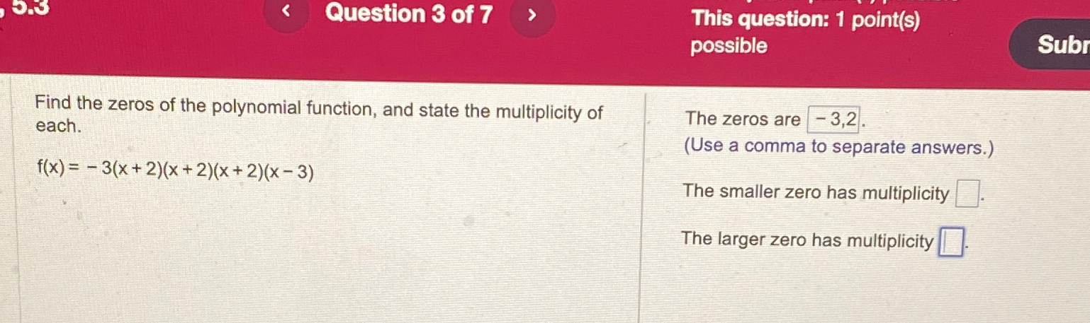 Solved Question 3 of 7>, This question: 1 | Chegg.com Solved Question 3 of 7>, This question: 1 | Chegg.com