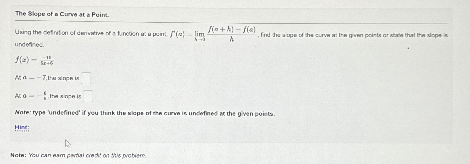 Solved The Slope of a Curve at a Point.Using the definition | Chegg.com