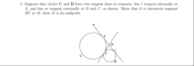 Solved Suppose that circles C ﻿and D ﻿have two tangent lines | Chegg.com