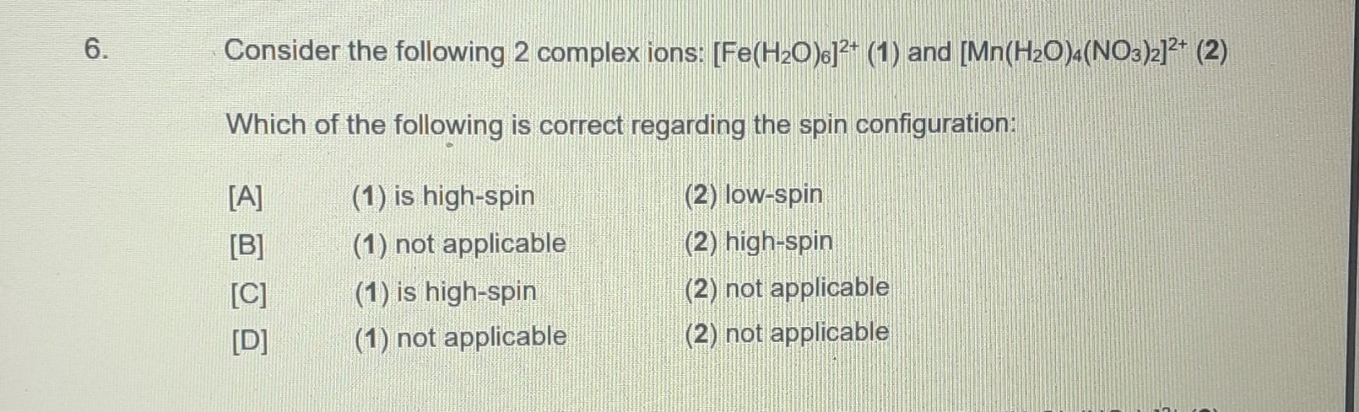 Solved Which of the following is correct regarding the spin | Chegg.com