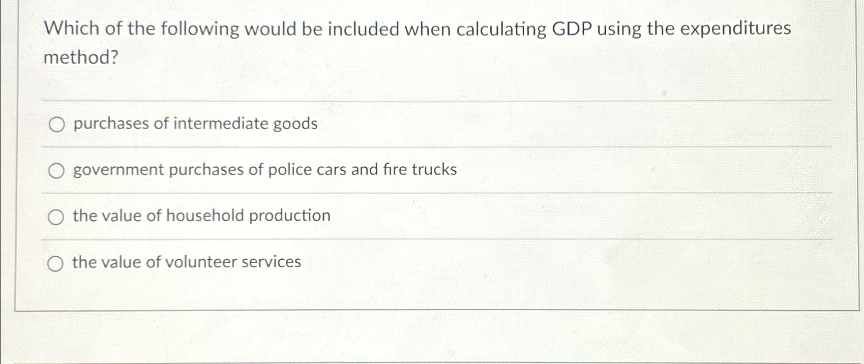 Solved Which of the following would be included when | Chegg.com