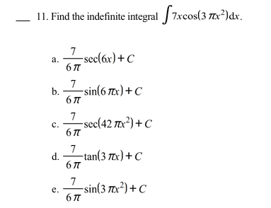 Solved Find the indefinite integral | Chegg.com
