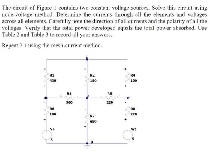 Solved The circuit of Figure 1 contains two constant voltage | Chegg.com