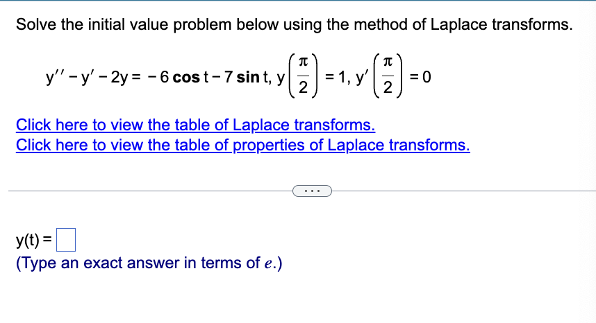 Solved Solve the initial value problem below using the | Chegg.com
