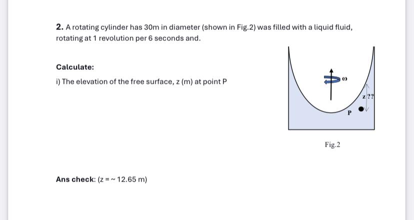 Solved A rotating cylinder has 30m ﻿in diameter (shown in | Chegg.com