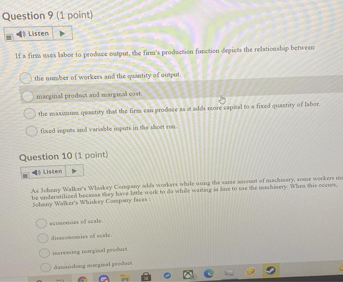 Solved Question 7 (1 point) Listen The average fixed cost | Chegg.com