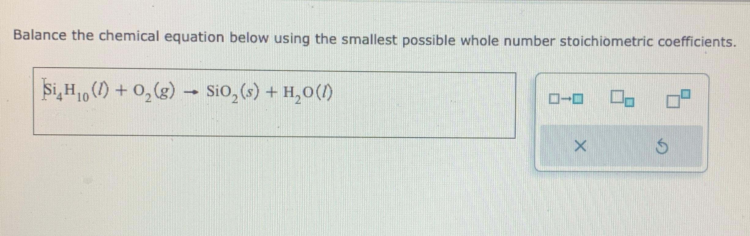 Solved Balance the chemical equation below using the | Chegg.com