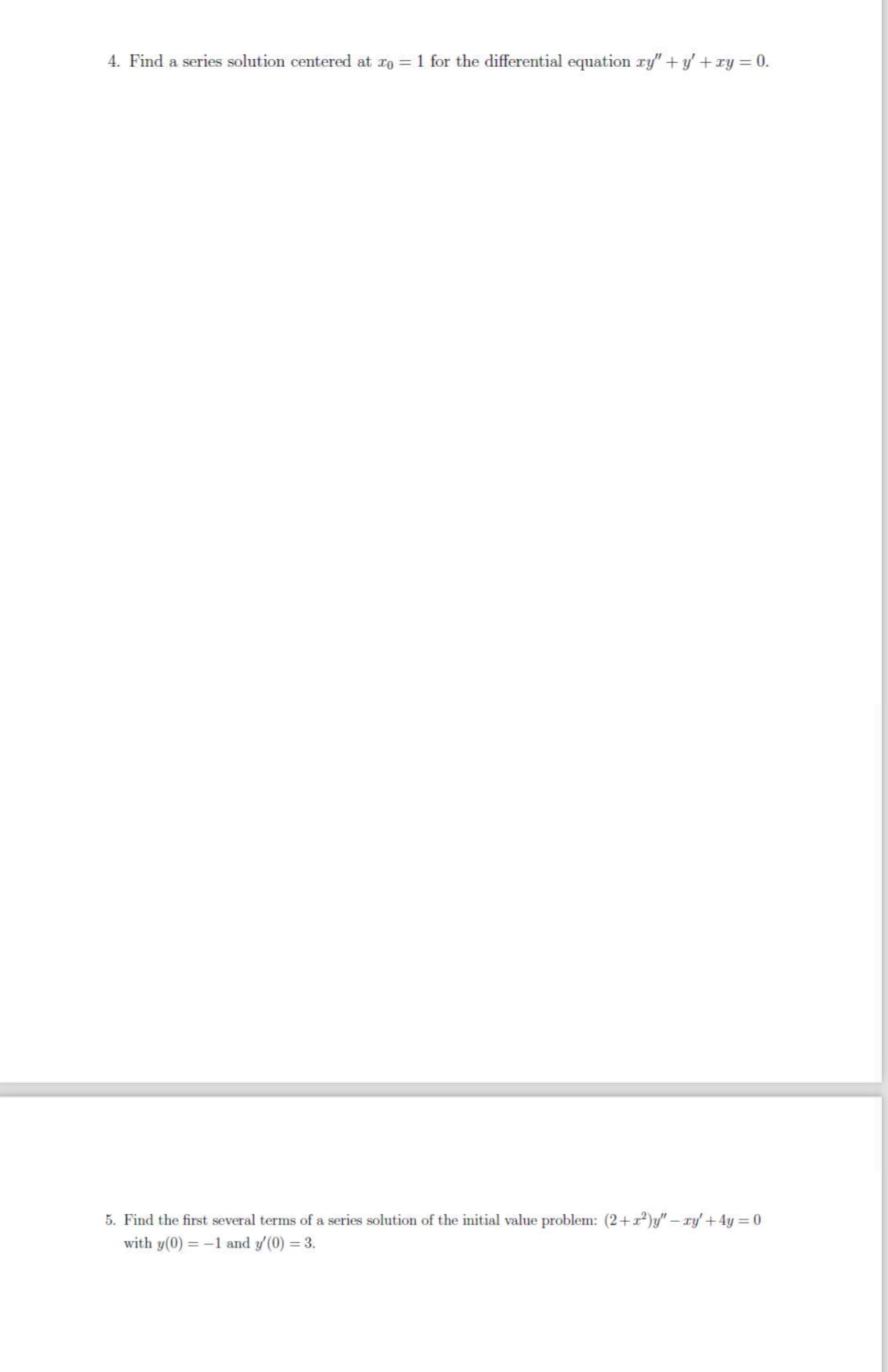 Solved Find a series solution centered at x0=1 ﻿for the | Chegg.com