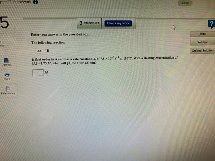 Solved pter 14 Homework i Savod 5 3 attempts let Check my | Chegg.com
