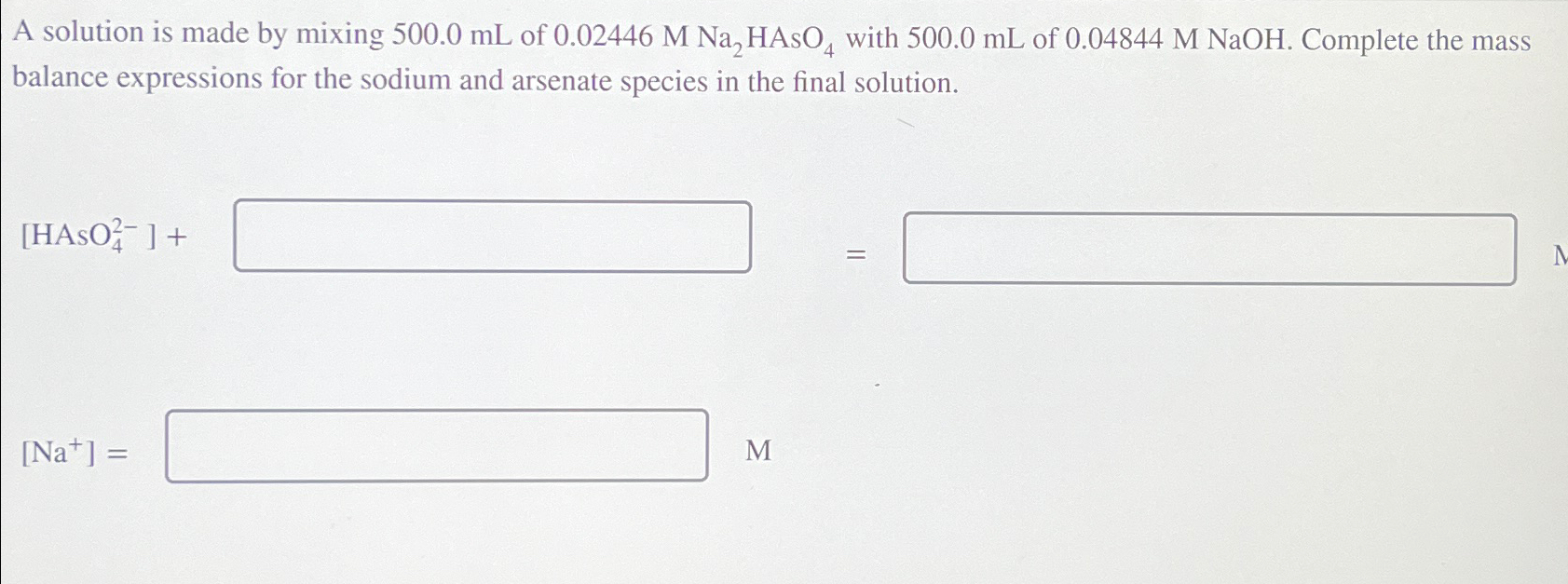Solved A solution is made by mixing 500.0mL ﻿of | Chegg.com