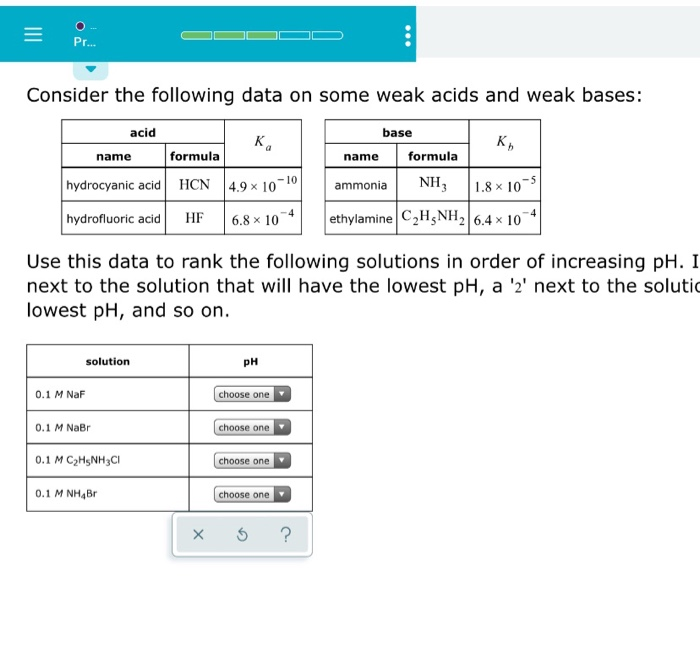 Solved Consider the following data on some weak acids and | Chegg.com