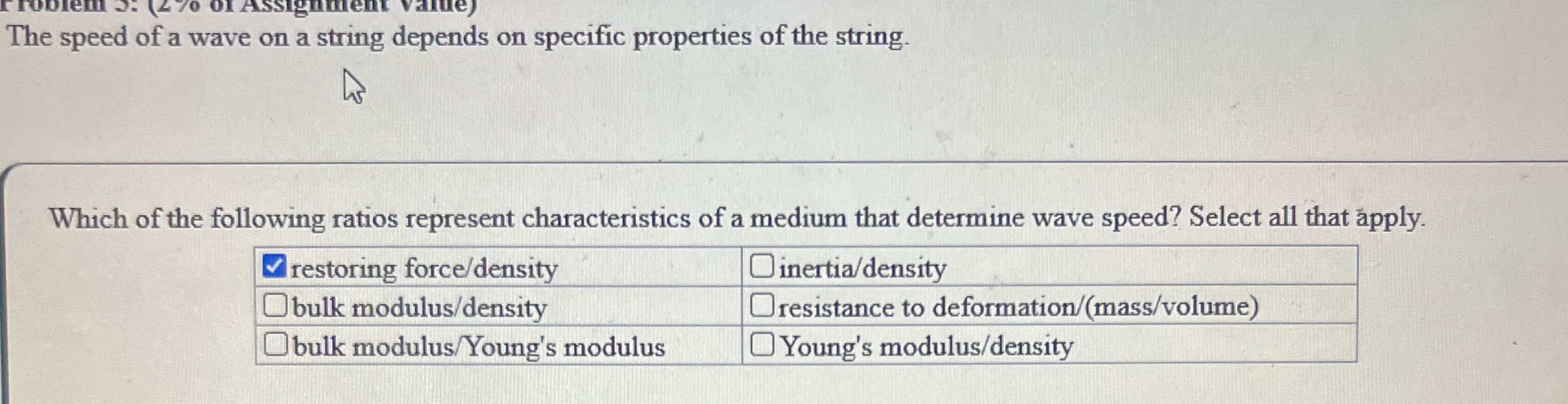 Solved The speed of a wave on a string depends on specific | Chegg.com
